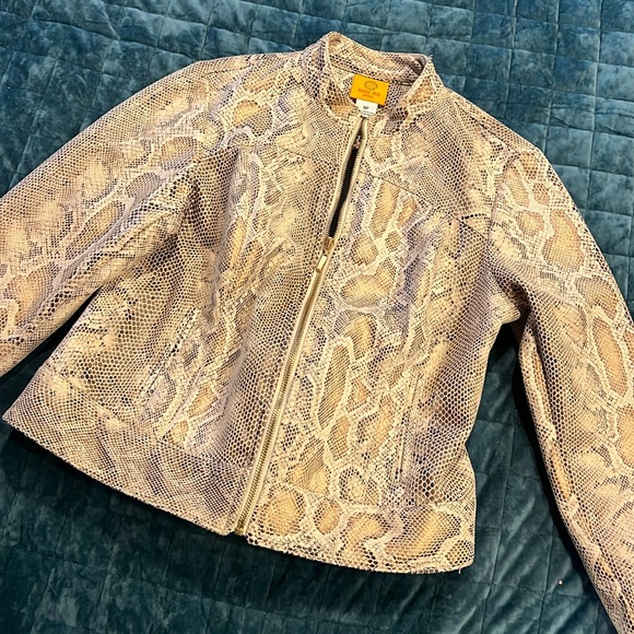 Ruby Rd. | Jackets & Coats | Ladies Faux Snake Skin Gold Toned Ruby Rd ...